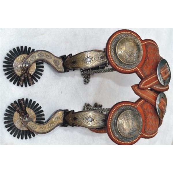 J. Gina custom silver inlaid spurs
