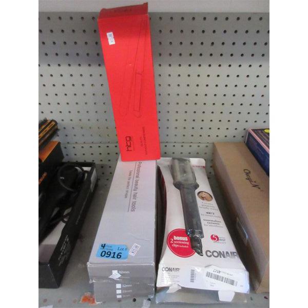Flat Iron Three Barrel Curling Iron And 2 Curling Irons