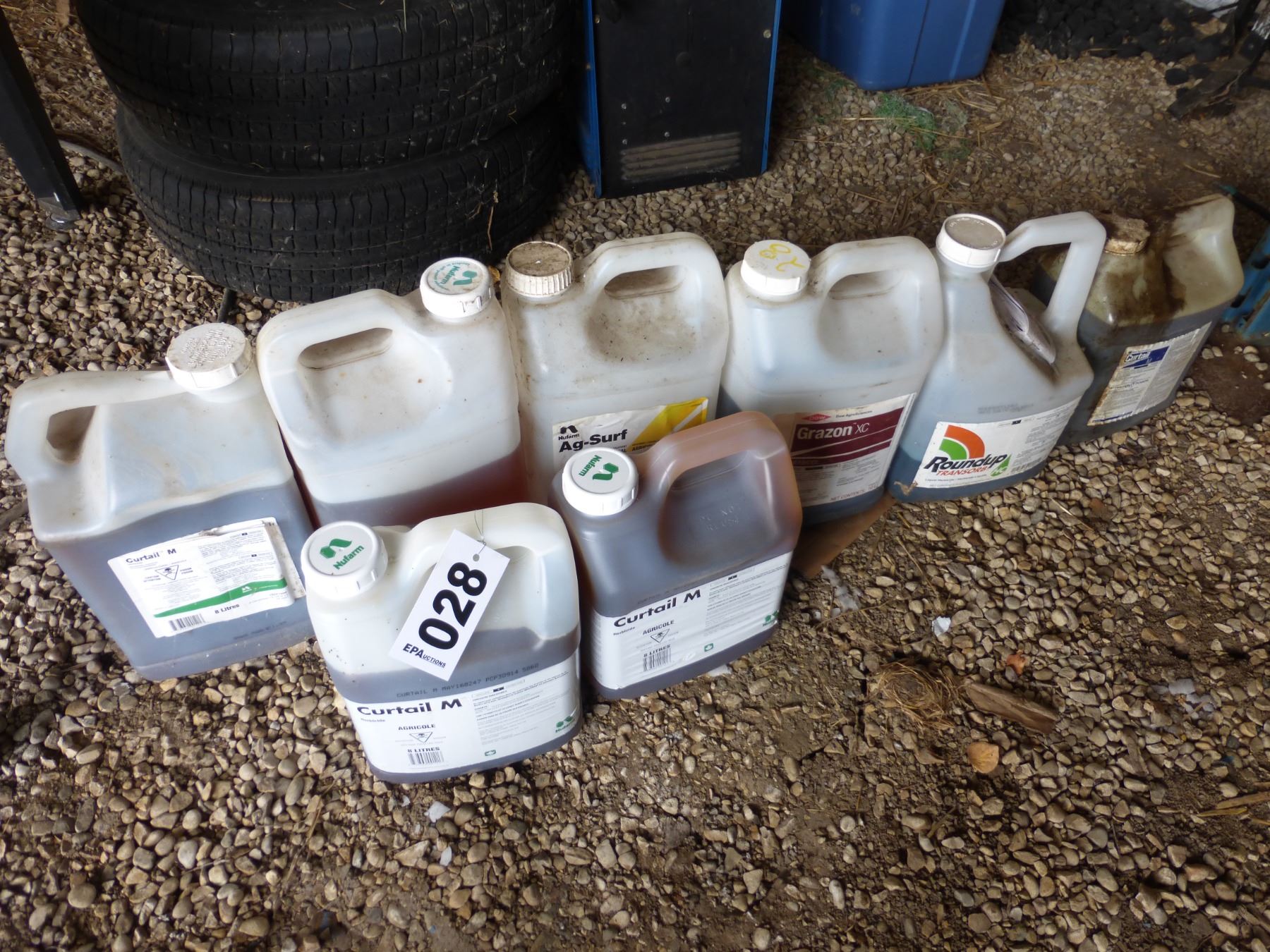 7- Jugs of various chemicals (selling all together)