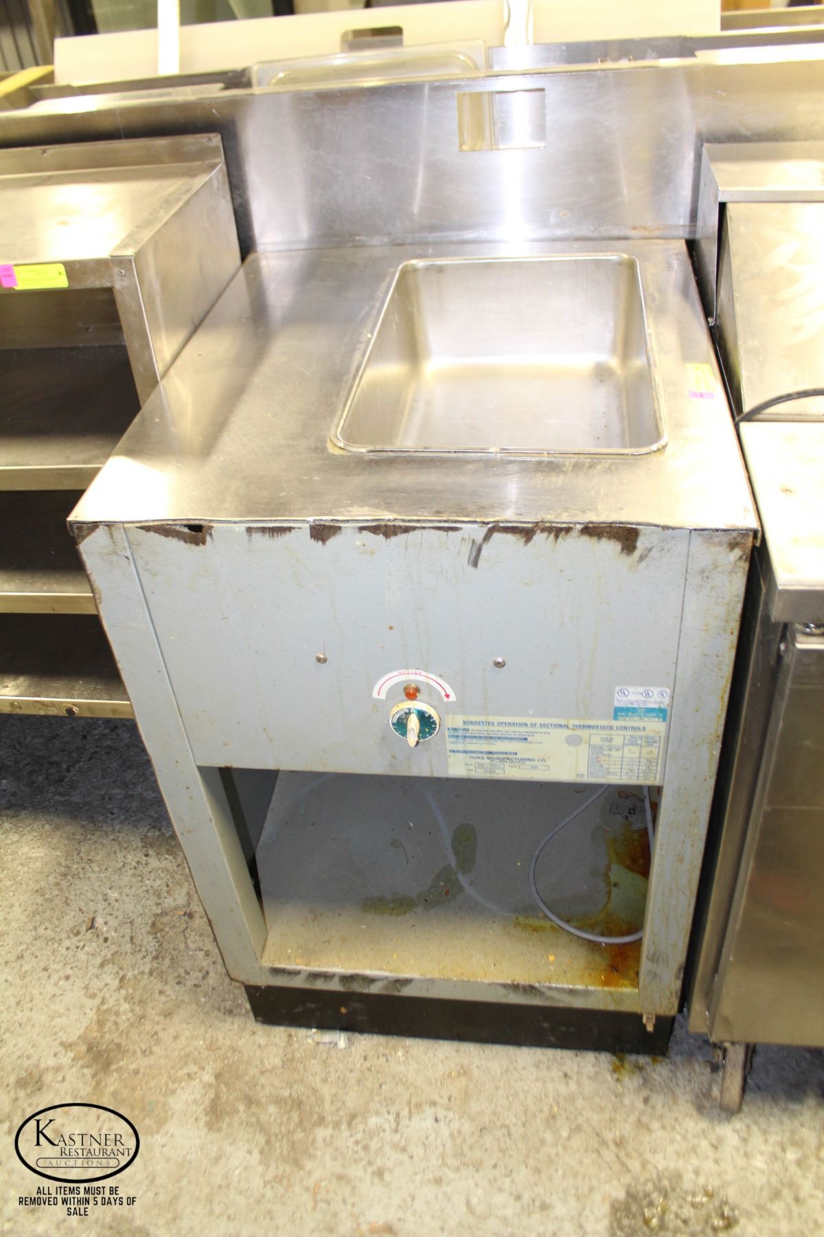 DUKE SINGLE WELL STEAM TABLE - 500W