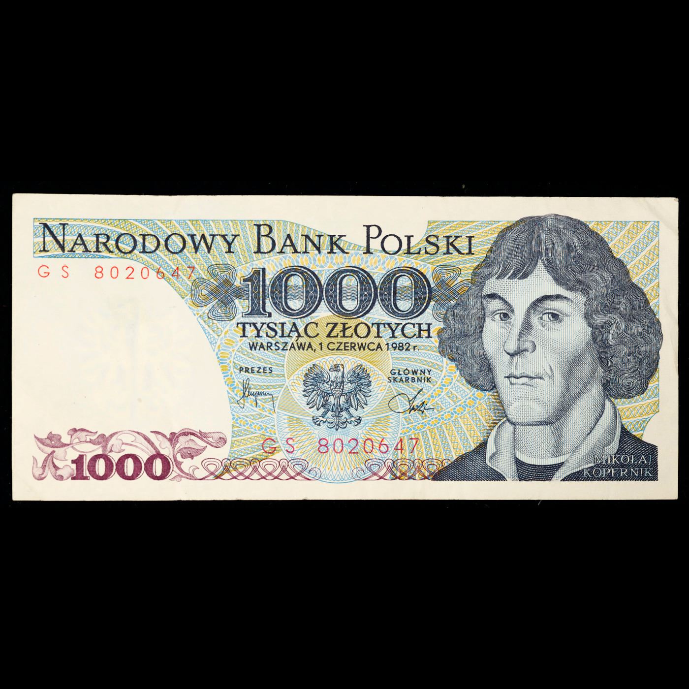 1982 Poland 1000 Zlotych Banknote Grades Select AU