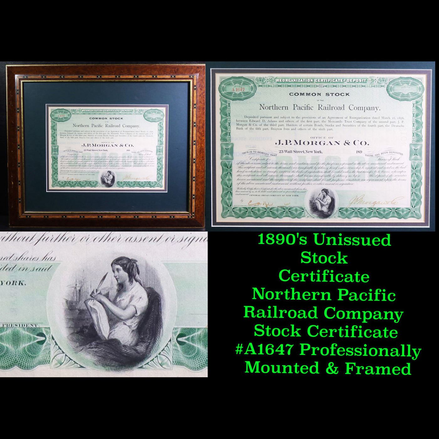 ***Auction Highlight*** 1890's Unissued Stock Certificate Northern ...