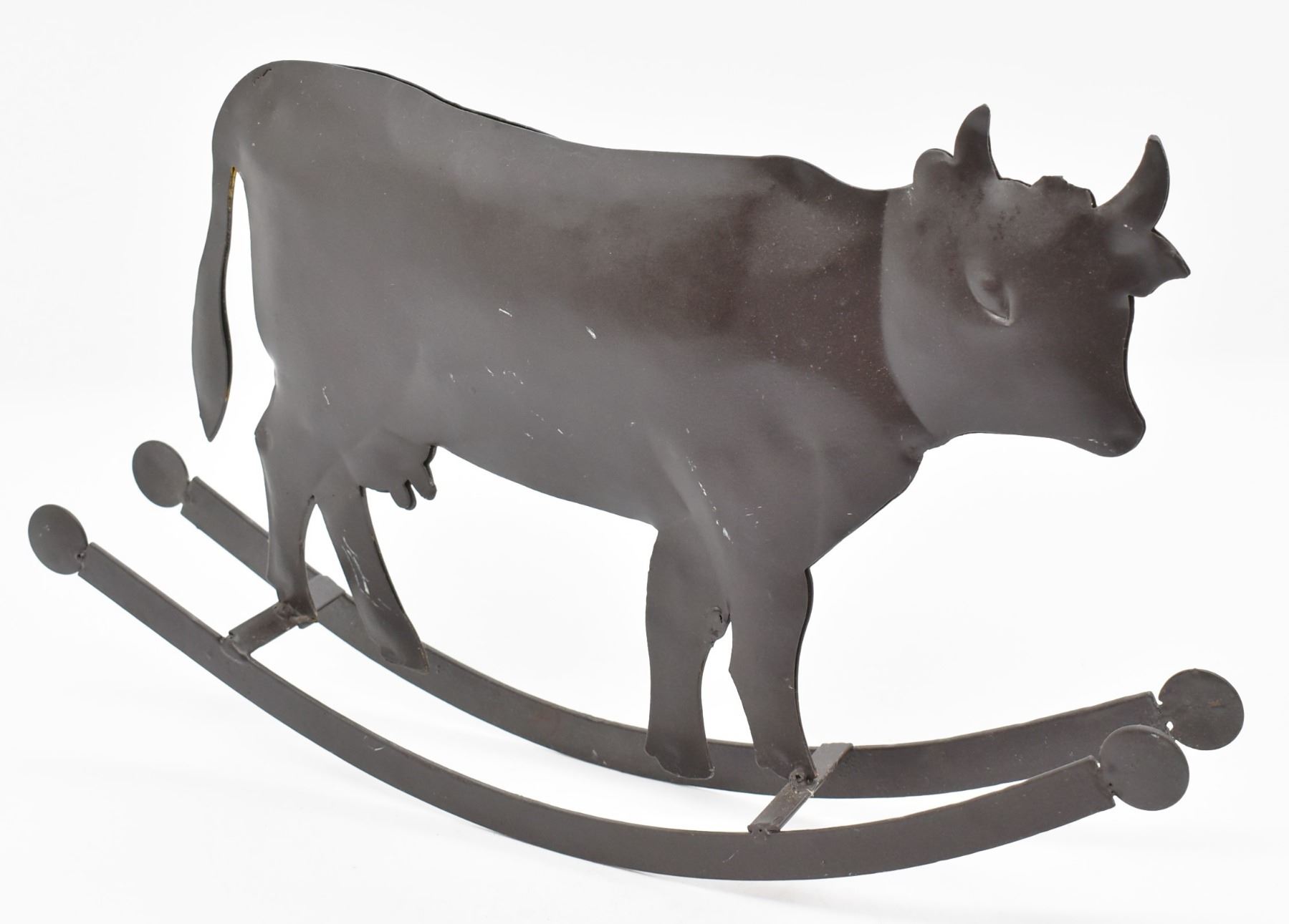 Metal Art Rocking Cow Decor