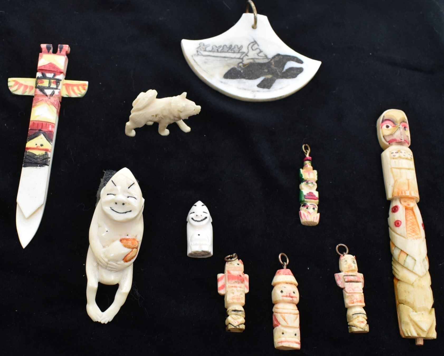 10 Northwest Coast Carved Ivory Collectibles