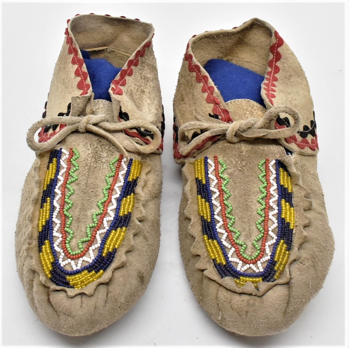 Historic Chippewa Beaded Leather Moccasins