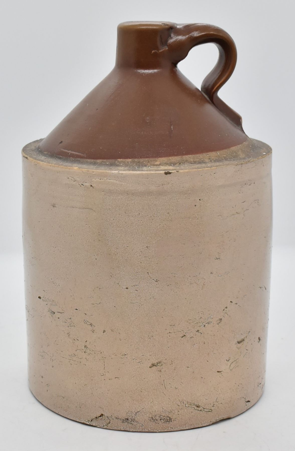 Antique Crock Whiskey Jug with Glazed Top