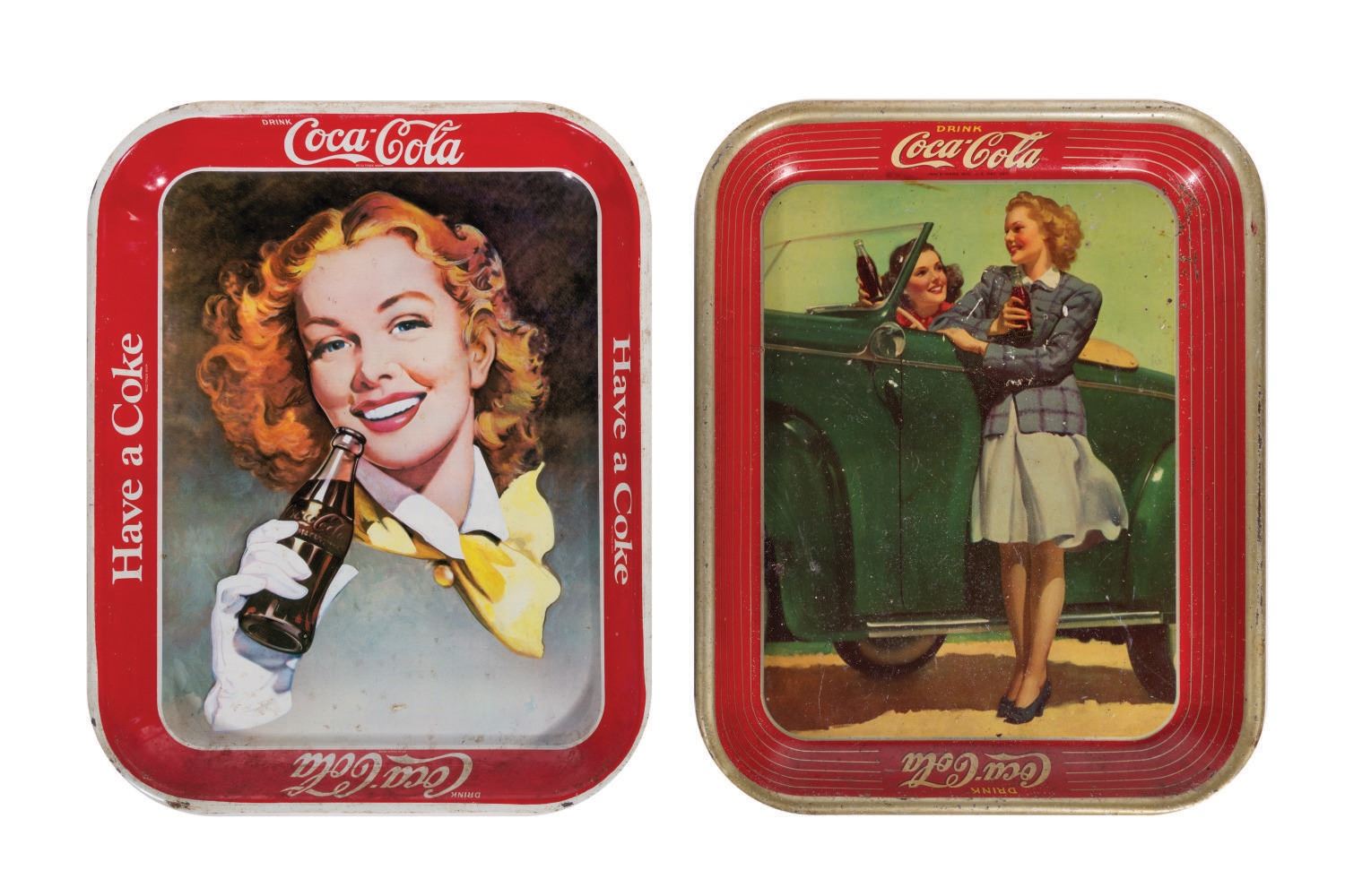 A Pair of Vintage Coca-Cola Trays. - Van Eaton Galleries