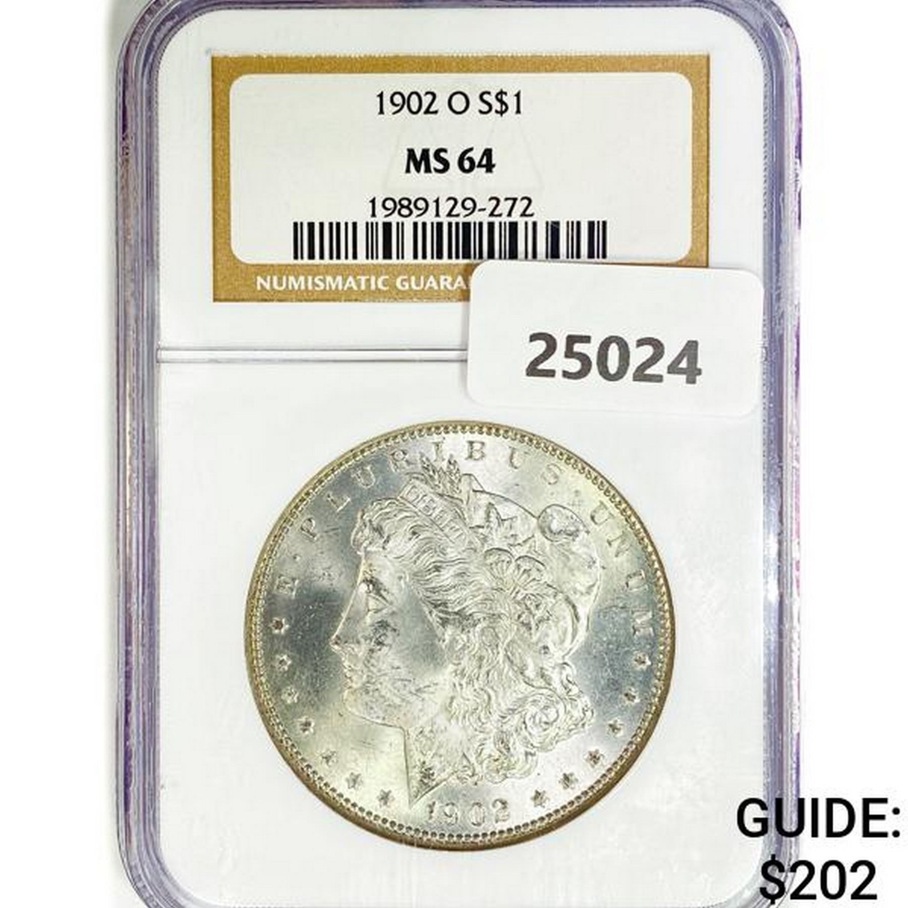 1902-O Morgan Silver Dollar NGC MS64