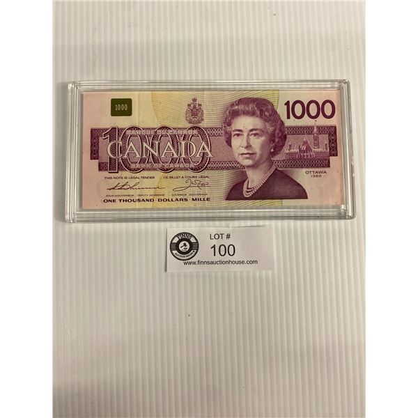 1988 1000 Canadian Dollars In Museum Case 1988-1000-canadian-dollars-in-museum-case
