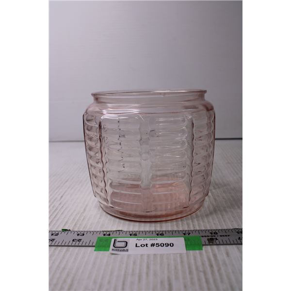 Pink Depression Glass Biscuit Barrel Bodnarus Auctioneering