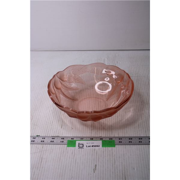 Pink Depression Glass Fruit Bowl Bodnarus Auctioneering