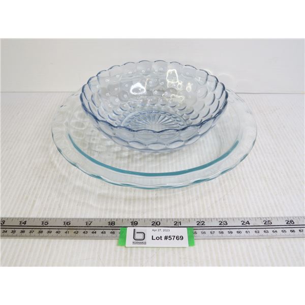 Pyrex Deep Dish Pie Plate Bubble Glass Bowl Bodnarus Auctioneering