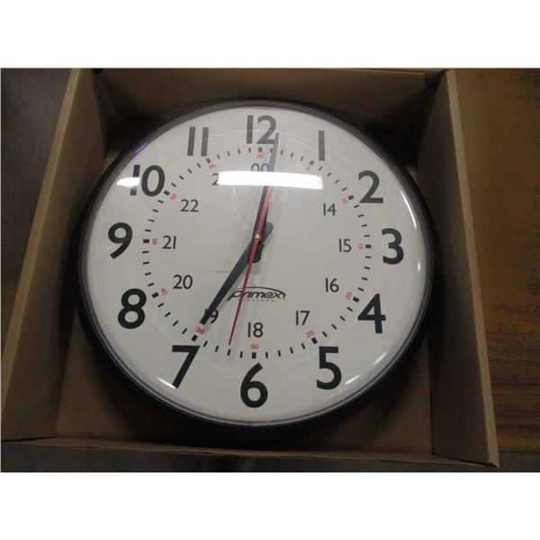 FREIGHT DAMAGE (AS IS): PRIMEX ROUND WALL CLOCK (APPROX. 12")