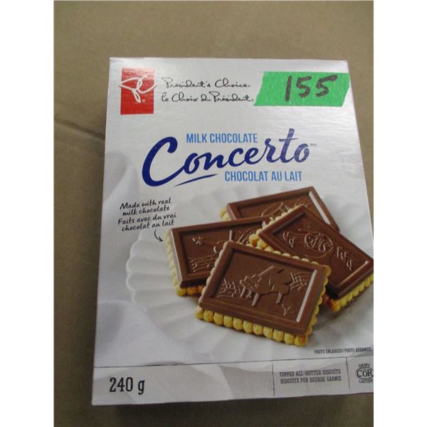 SHELF PULLS (AS IS): CONCERTO MILK CHOCOLATE BISCUITS (240 G) - PER BOX