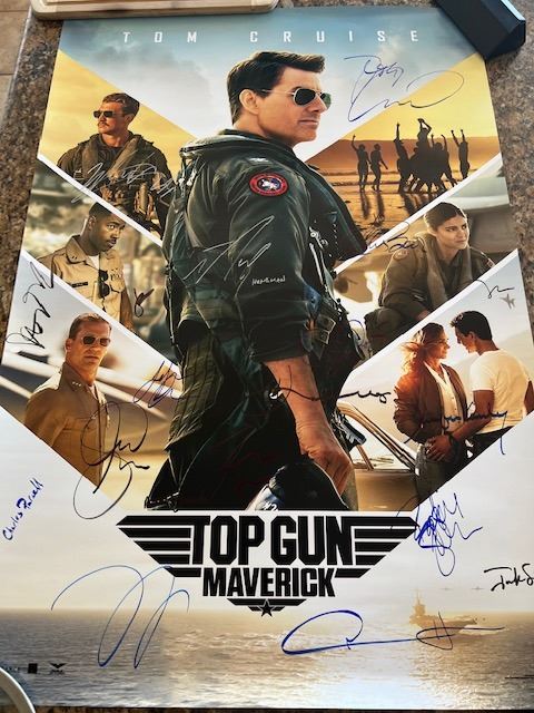 Top Gun Maverick Movie Poster Signed by Cast-Tom Cruise Miles Teller Etc.