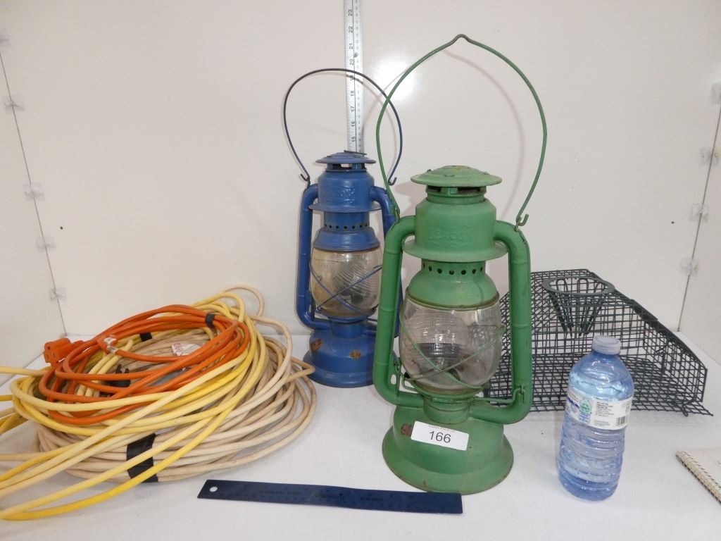 extension cords, lanterns, sports signage/flags