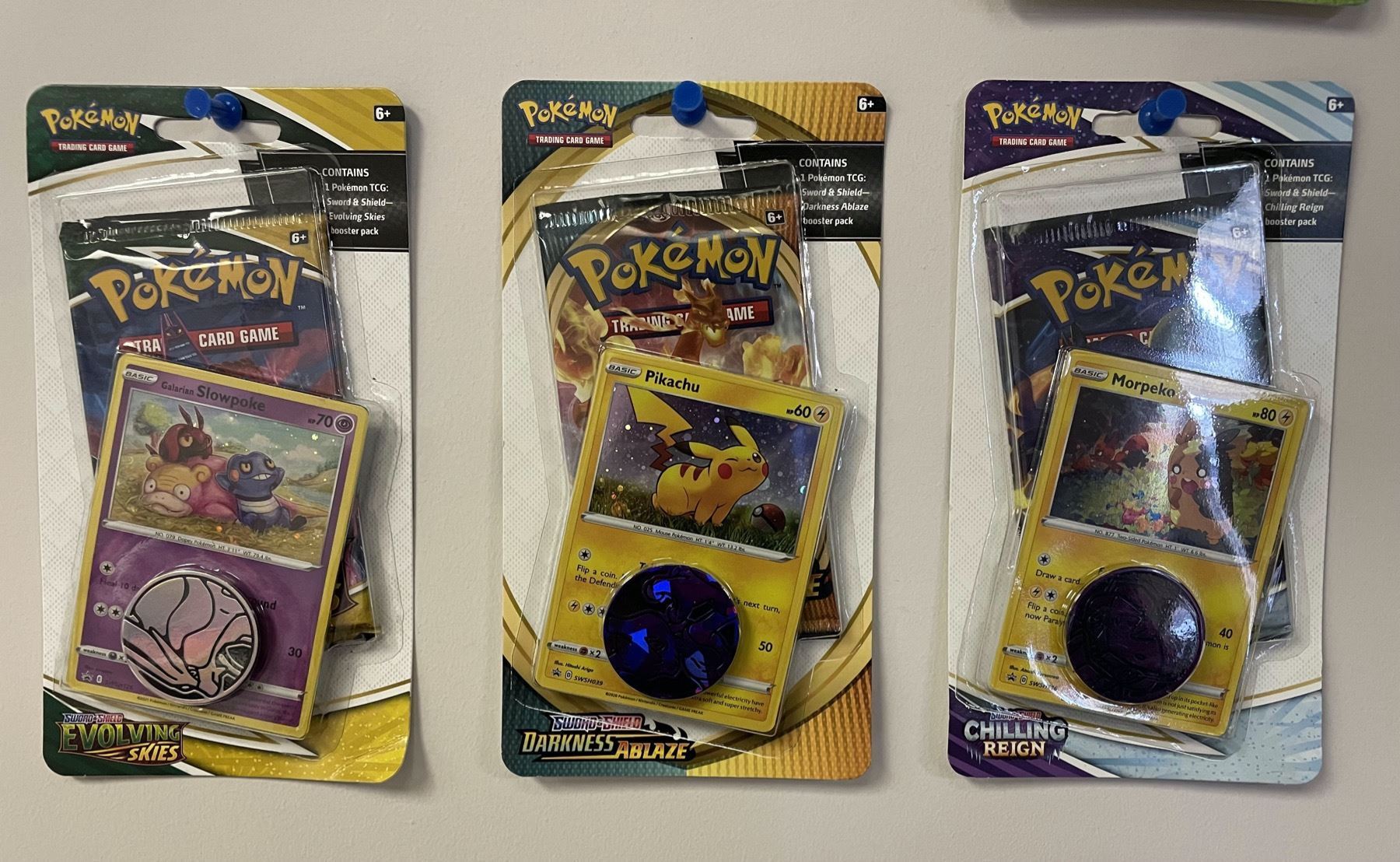 BNIB - Group of 6 Sword & Shield "Checklane Blister" packs - includes ...