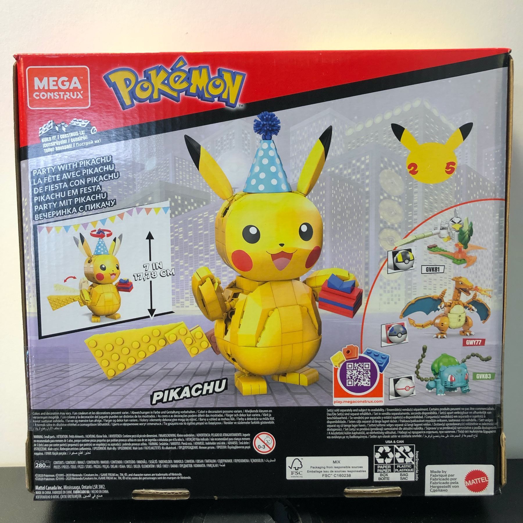 Mega Construx Pokémon Build it! Celebration Pikachu 280pcs
