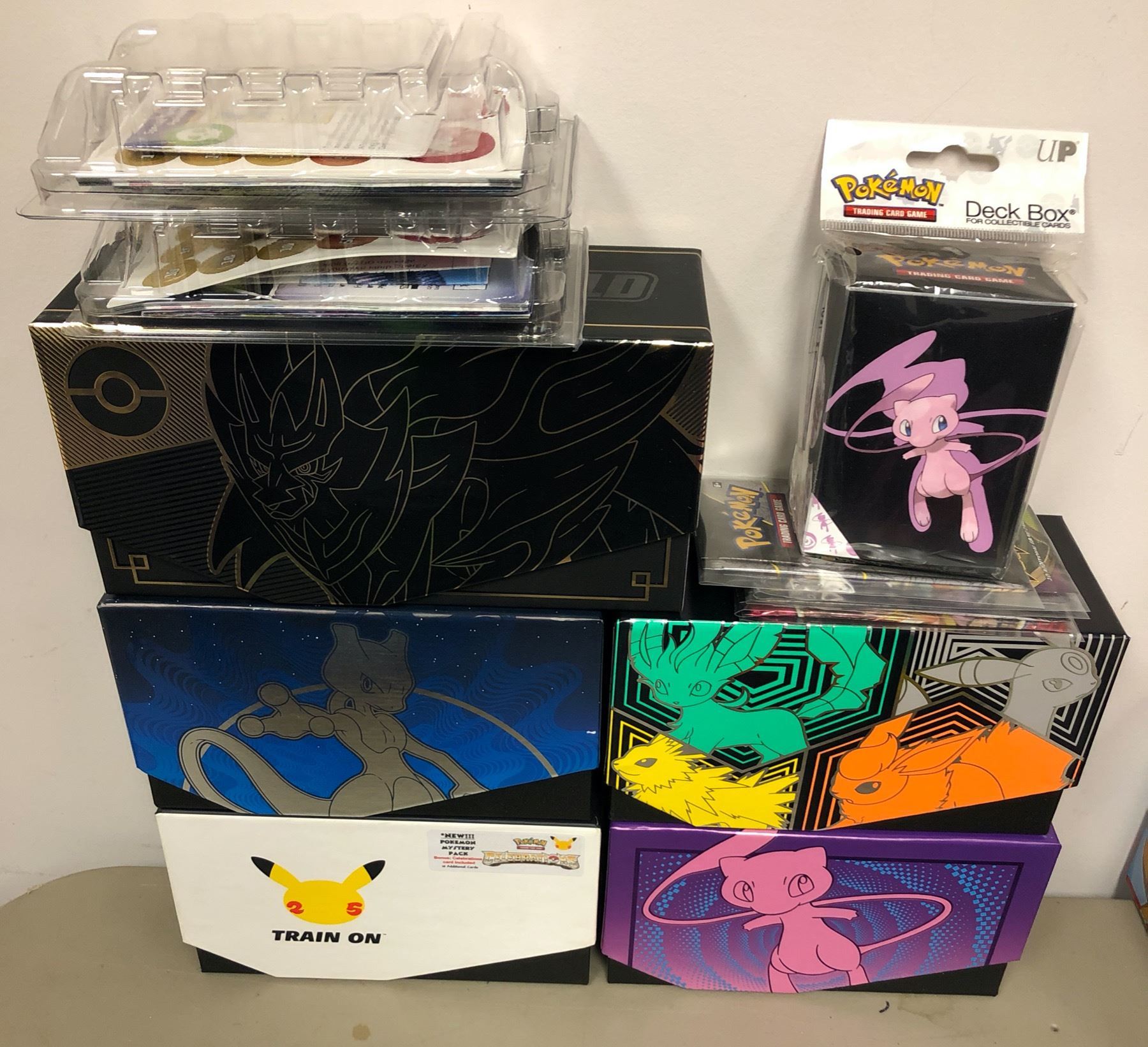 Group of assorted Pokémon collectible packs (w/ some cards)/ Deck Box ...