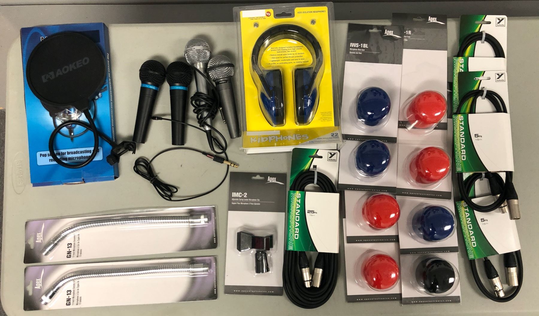 Group of assorted microphones w/ accessories - includes wireless ...