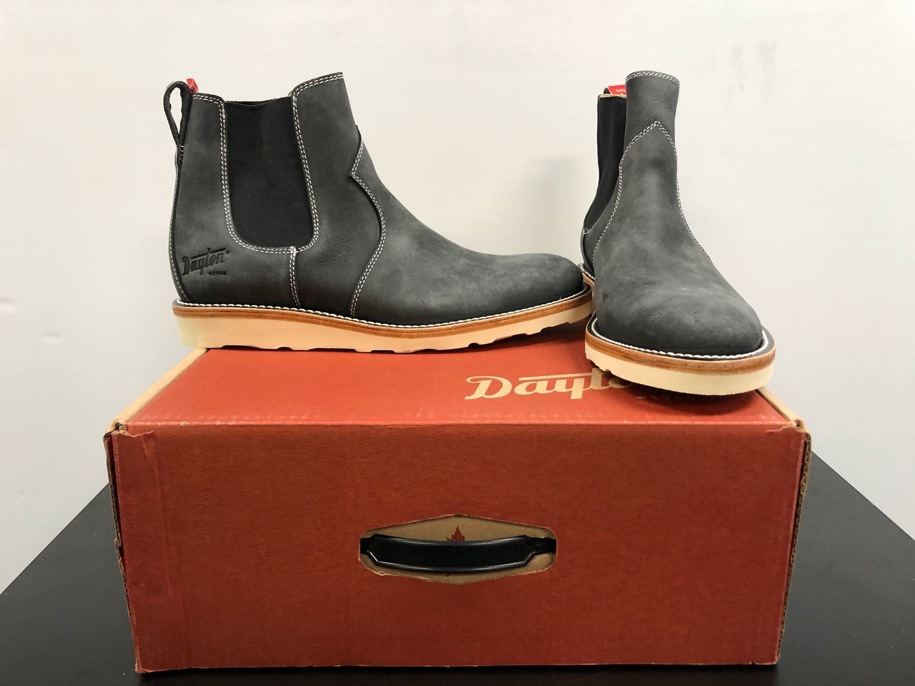 Pair of new Dayton boots - size 11 1/2 E (Retail $450.00 to $600.00)