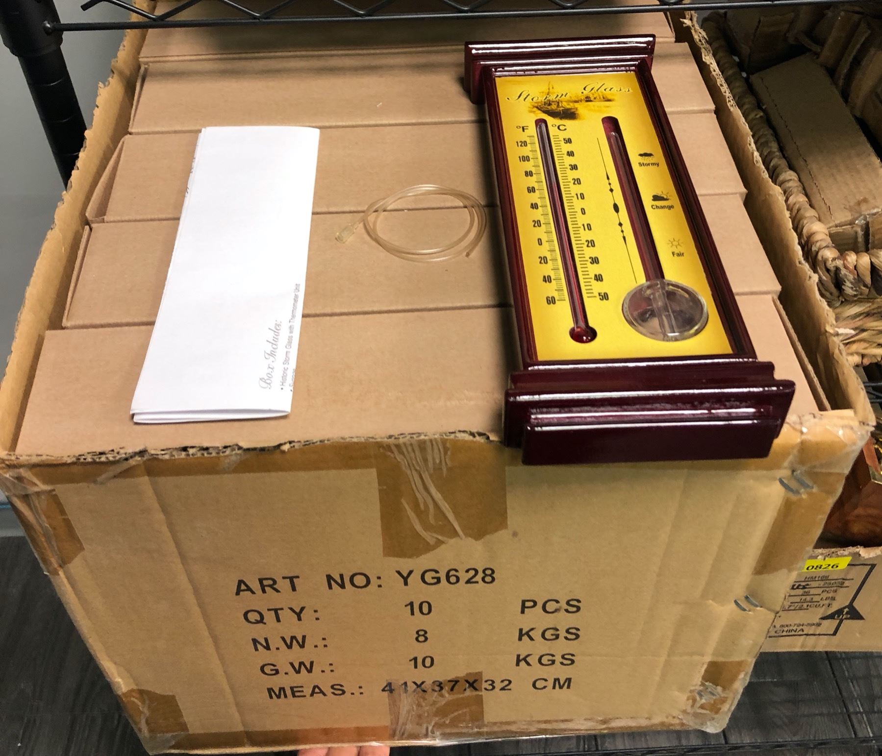 Box full of new antique reproduction Galileo thermometers w/ wooden ...