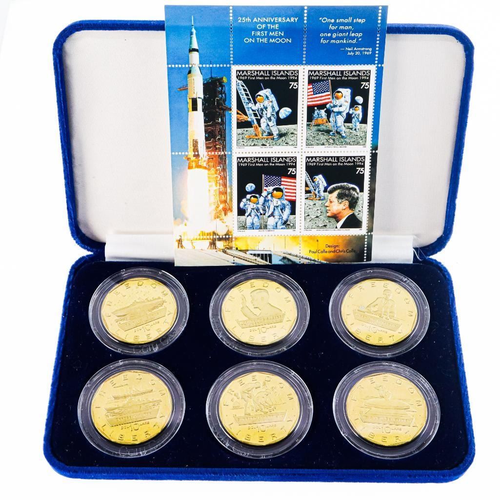25th Anniversary of the First Men ON The Moon 1995 BU Coins
