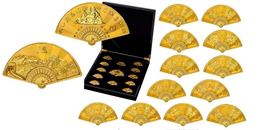 Chinese Lunar Calendar Medallion Set -24kt gold - plated cupronickel ...