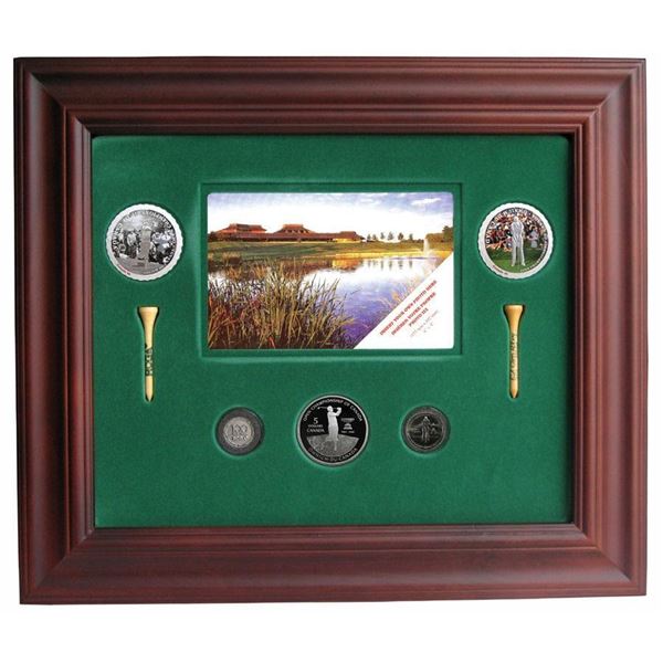Commemorative Golf Frame w/ Coins & Collectibles
