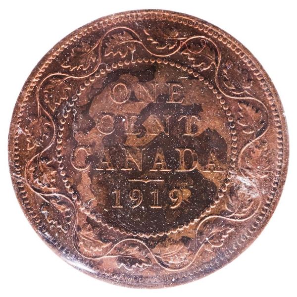 Canada, 1919 Large Cent Red & Brown MS 64 ICCS