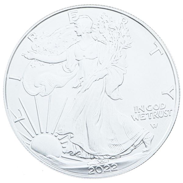 USA 2022 Walking Liberty/Eagle .999 Fine Silver Dollar Coin - 1 oz.