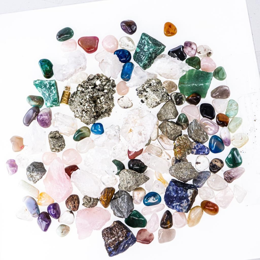 Bag/Lot Crystal, Gemstones,Pyrite, in the Rough, Polished Stones ...