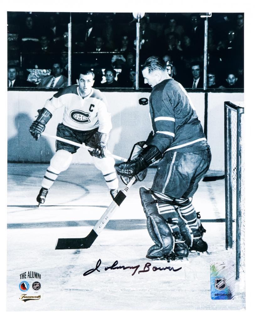 Vintage 8 x 10 Photo - Beliveau & Bower- Autographed Johnny Bower