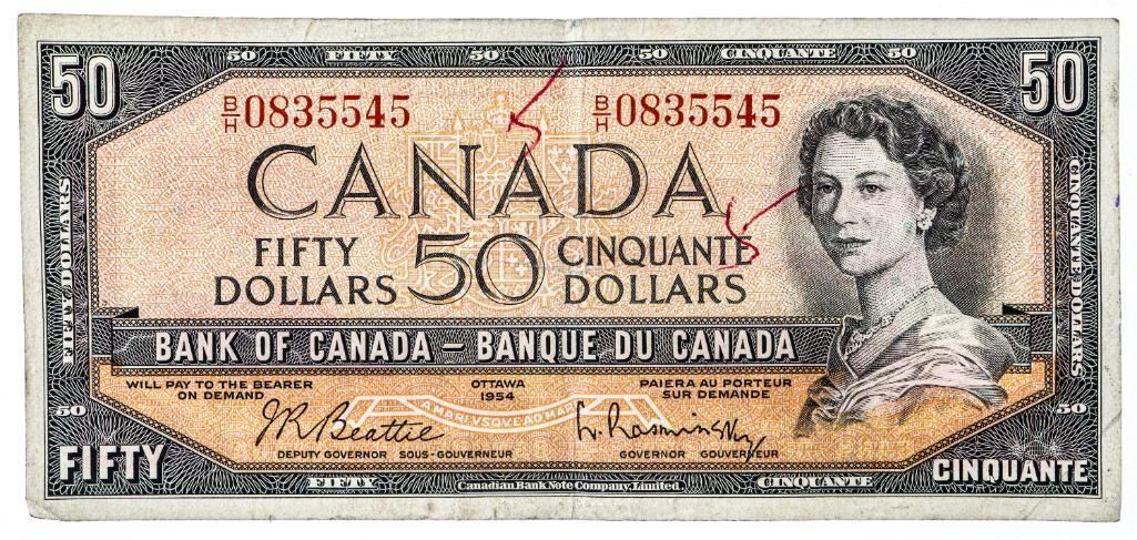 Canada, 1954 $50 Modified Portrait