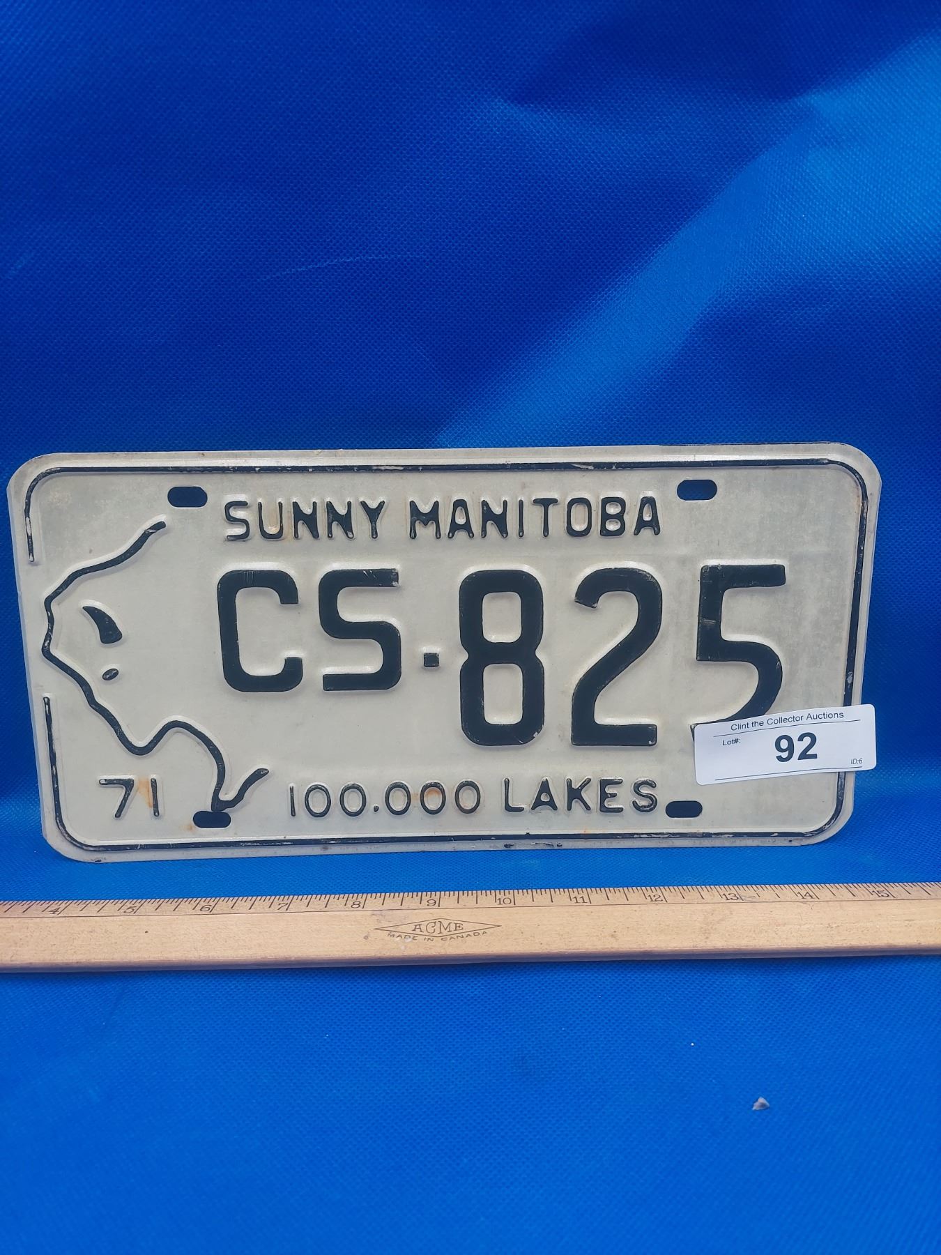 1971 MANITOBA "BUFFALO HEAD" LICENSE PLATE