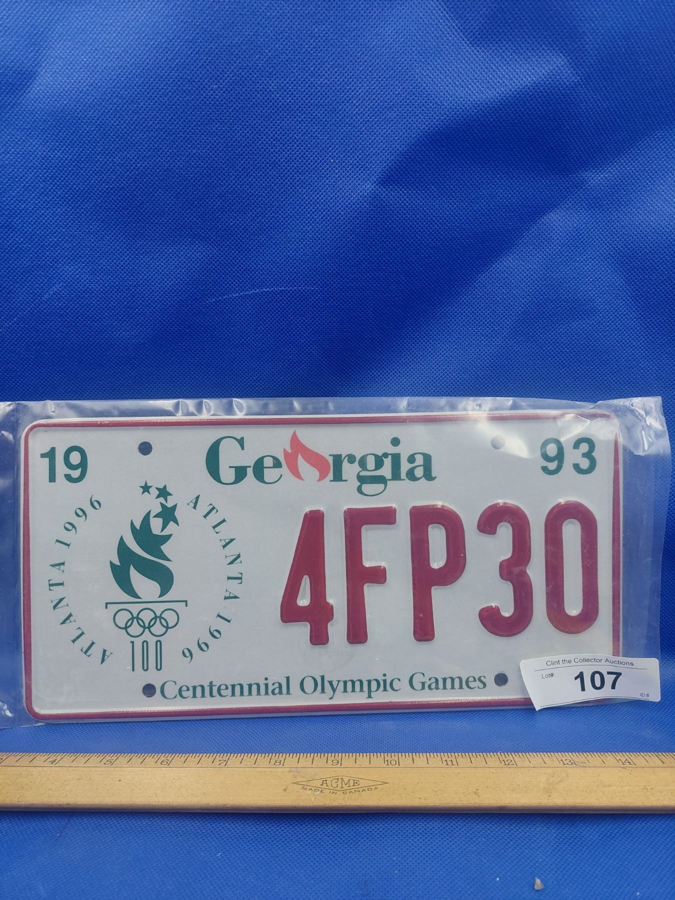 MINT CONDITION 1993 ATLANTA GEORGIA LICENSE PLATE