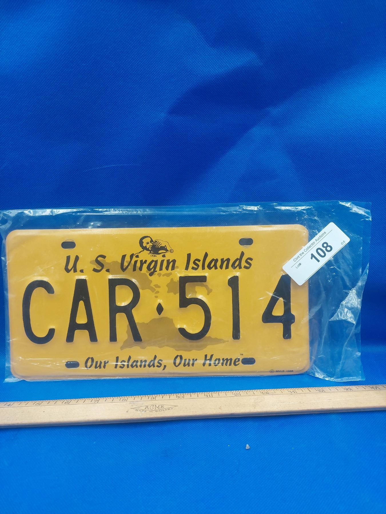 UNISSUED US VIRGIN ISLANDS LICENSE PLATE