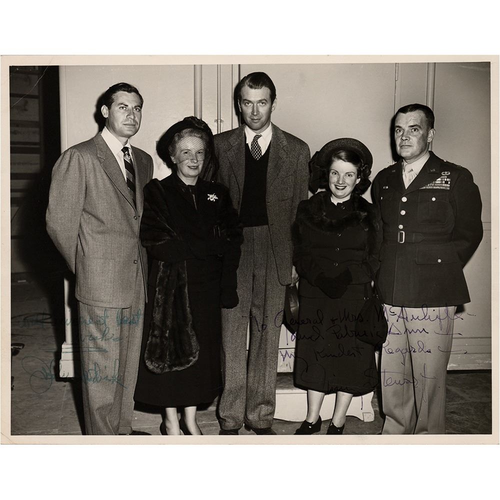 James Stewart Signed Photograph to Gen. McAuliffe