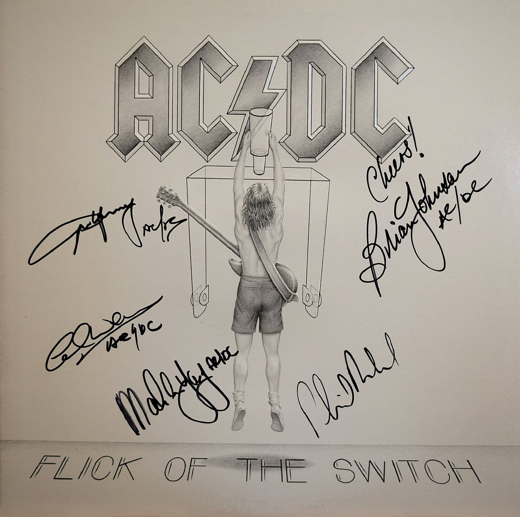 AC/DC Flick Of The Switch signed album