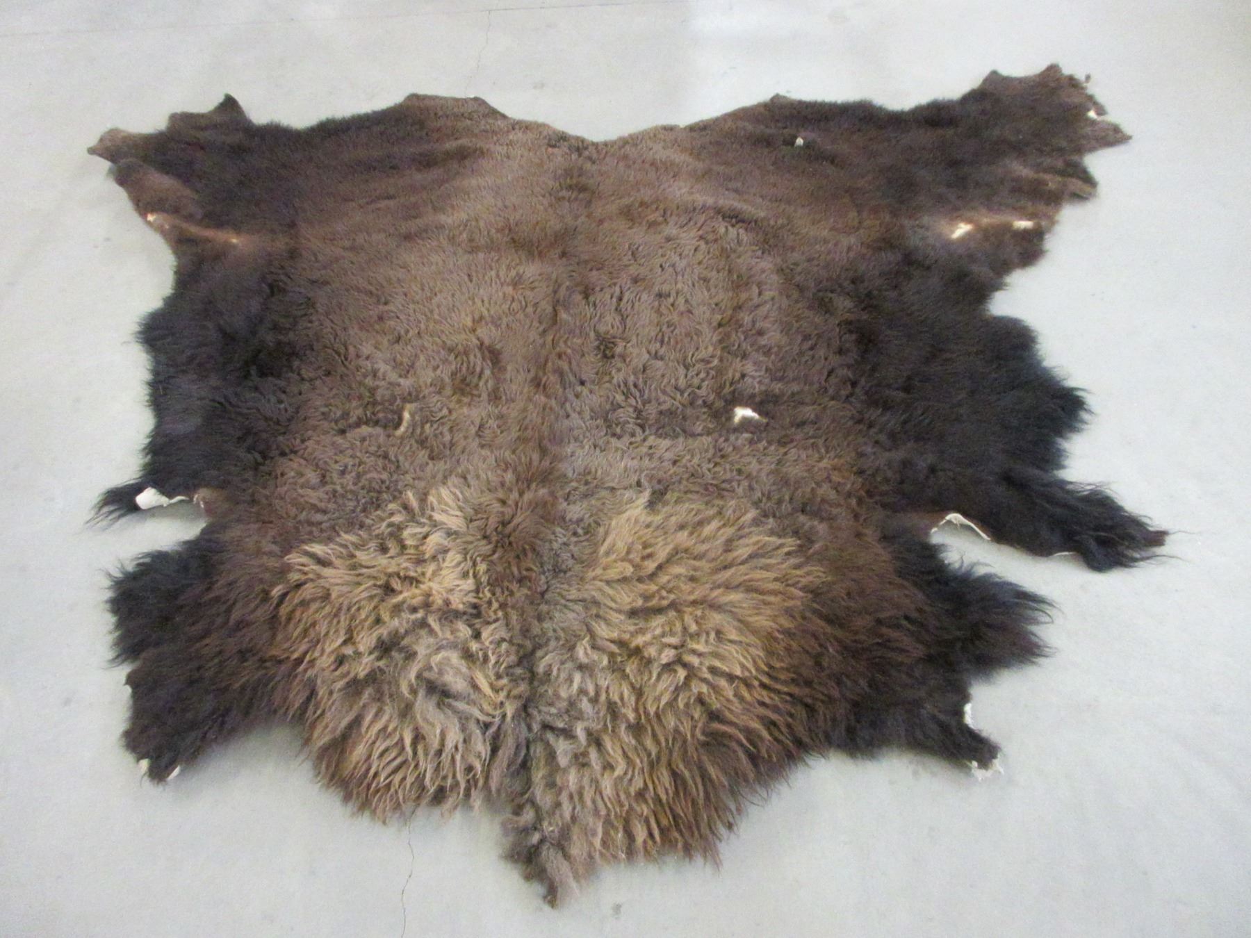Tanned Buffalo Hide- Fair Condition- 62"L
