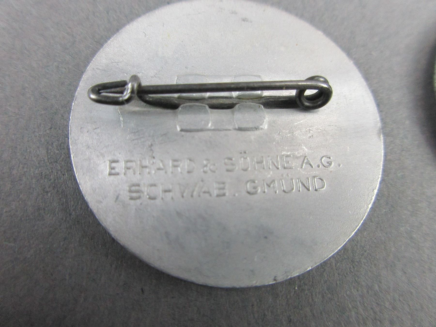 2 Swastika Pins- 3 Round Pins- 1936-1937