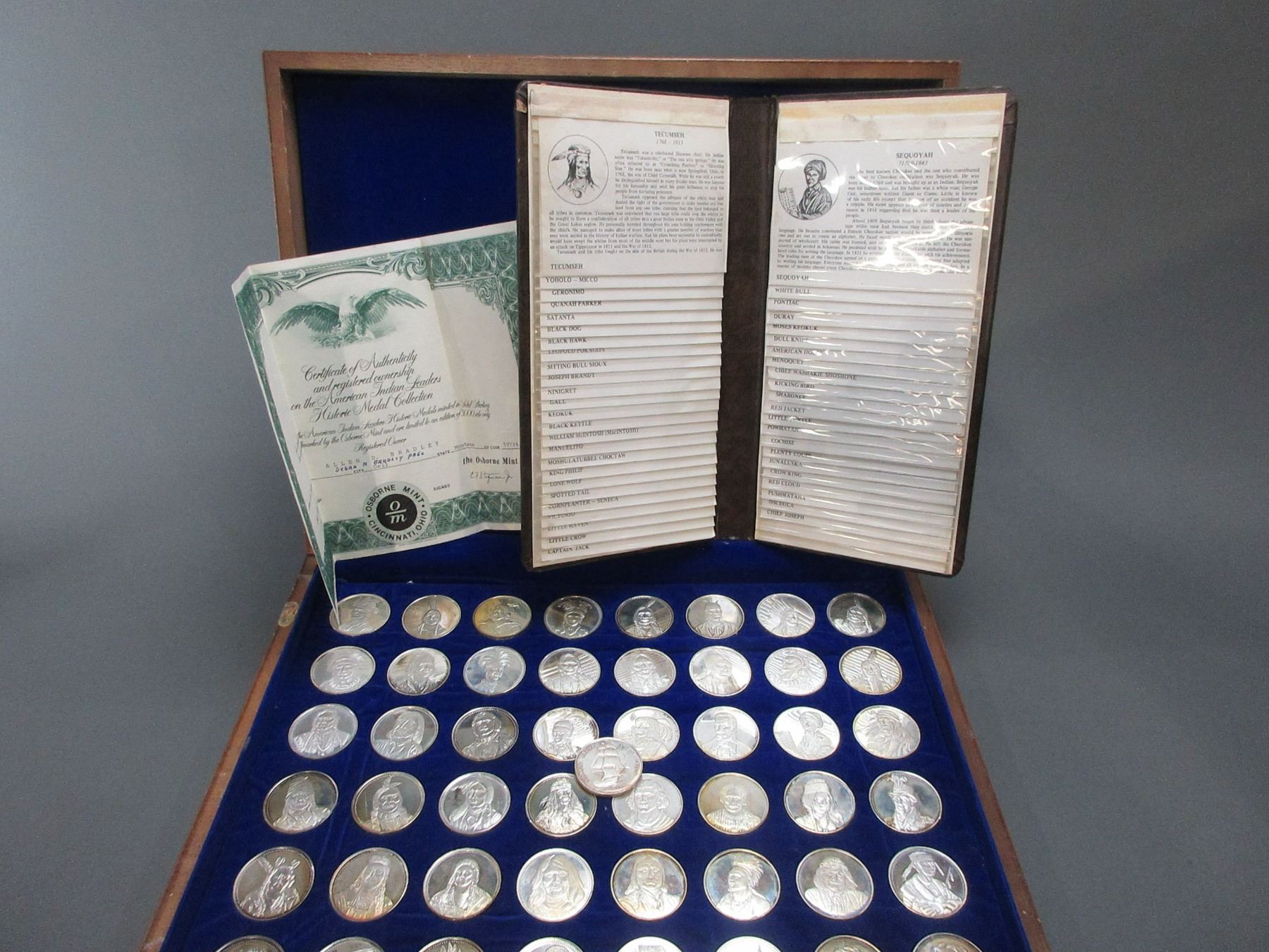 48 American Indian Leaders Silver Coins- Custom- Minted In Sterling ...