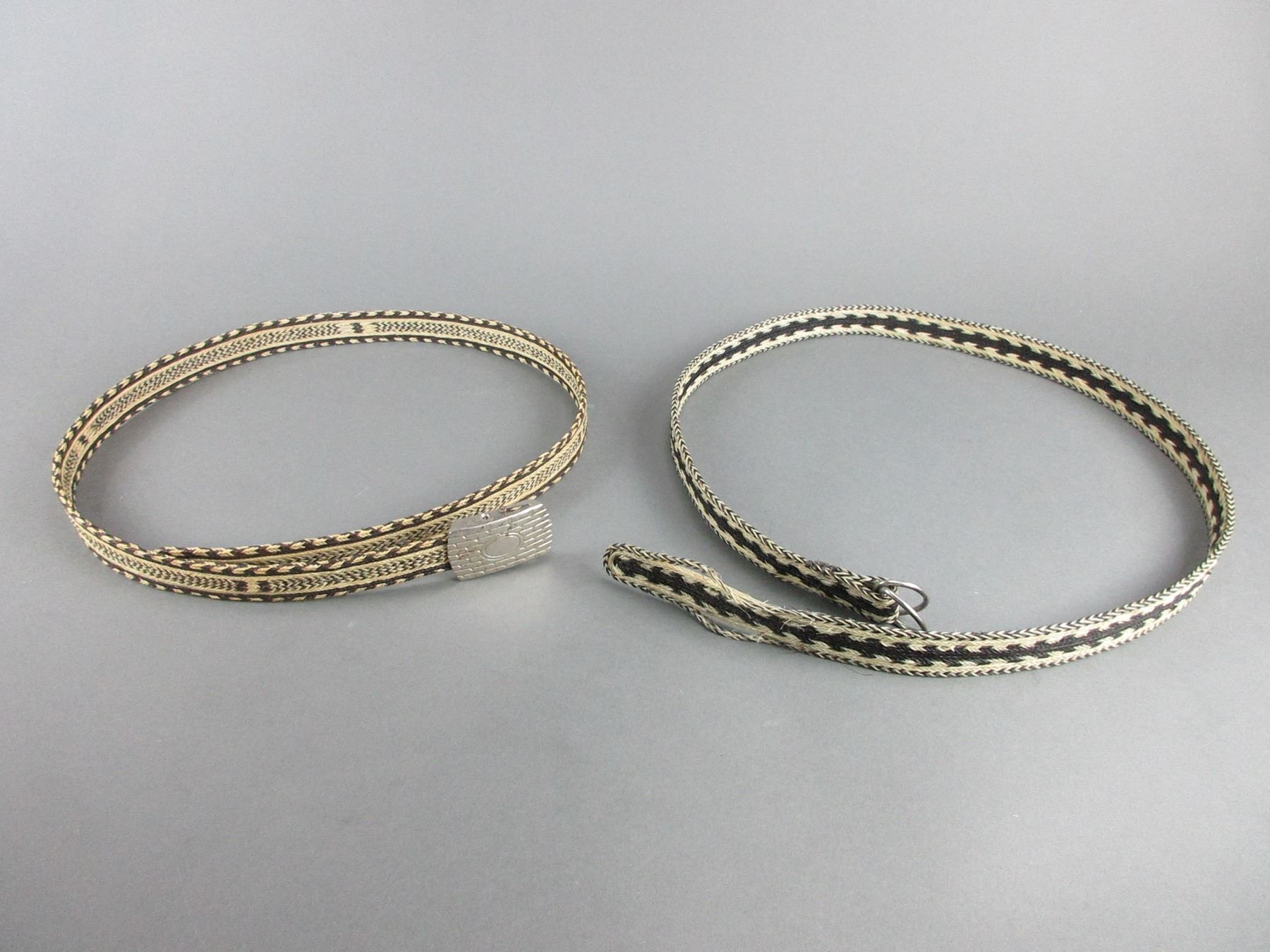 2 Prison Made Hitched Horsehair Belts- 40" X 1"- 42" X 1"
