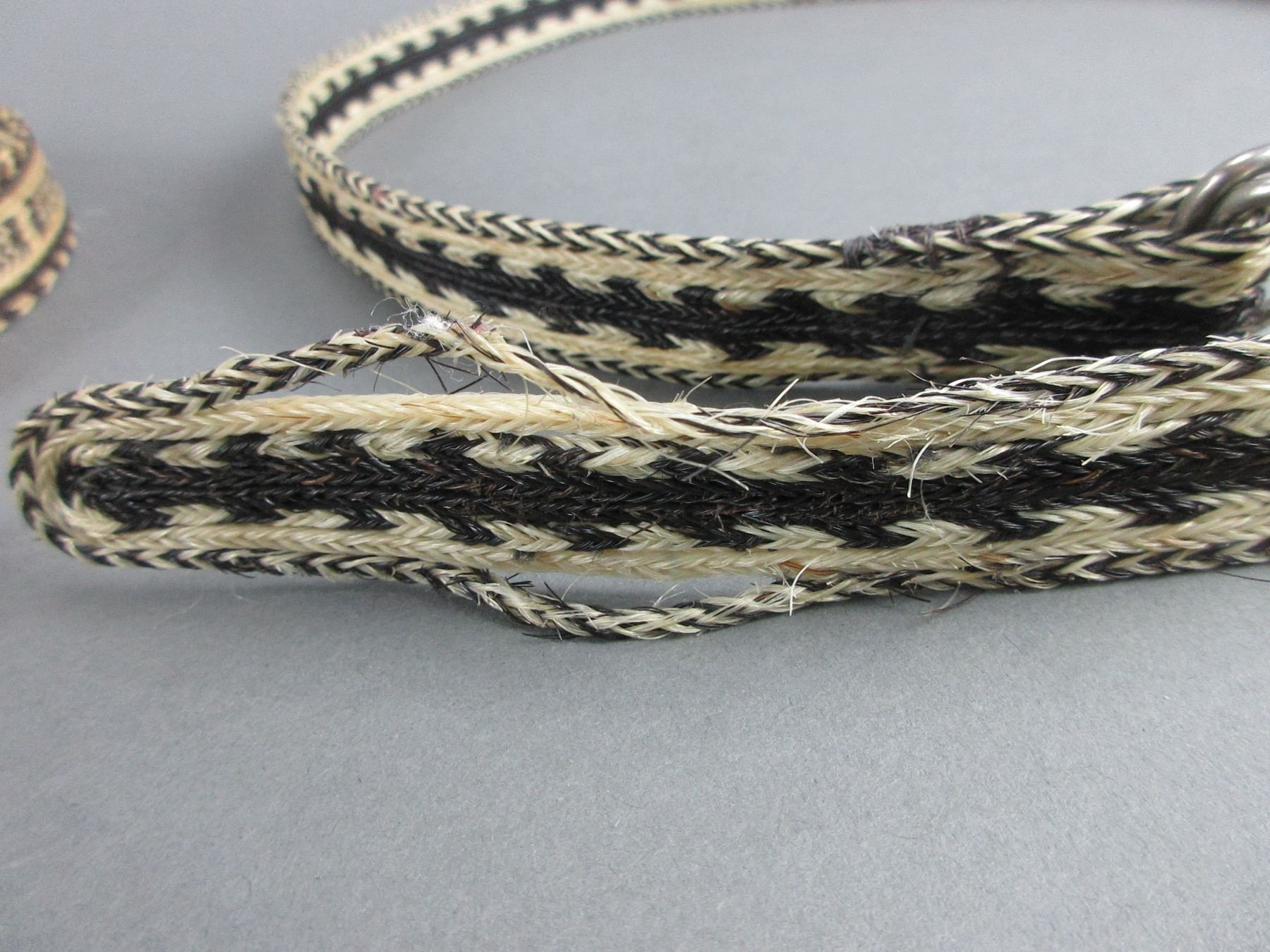 2 Prison Made Hitched Horsehair Belts- 40" X 1"- 42" X 1"