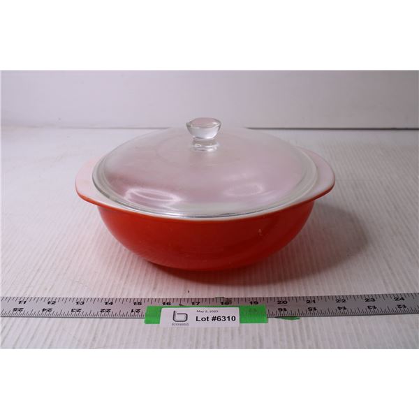 Red Pyrex Casserole Dish With Lid Bodnarus Auctioneering
