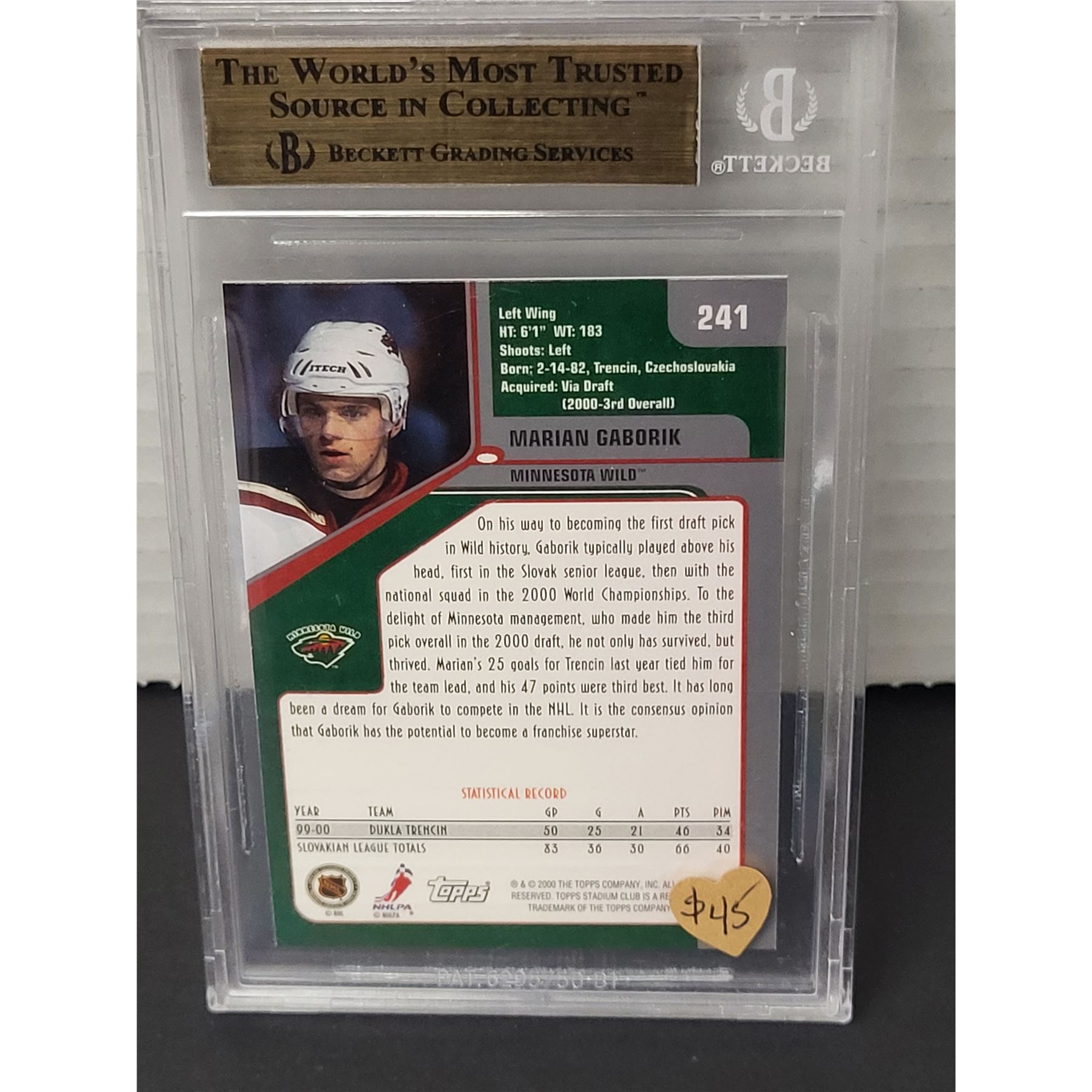 Marian Gaborik Card *Graded* & Steve Larmer Card (A3691)