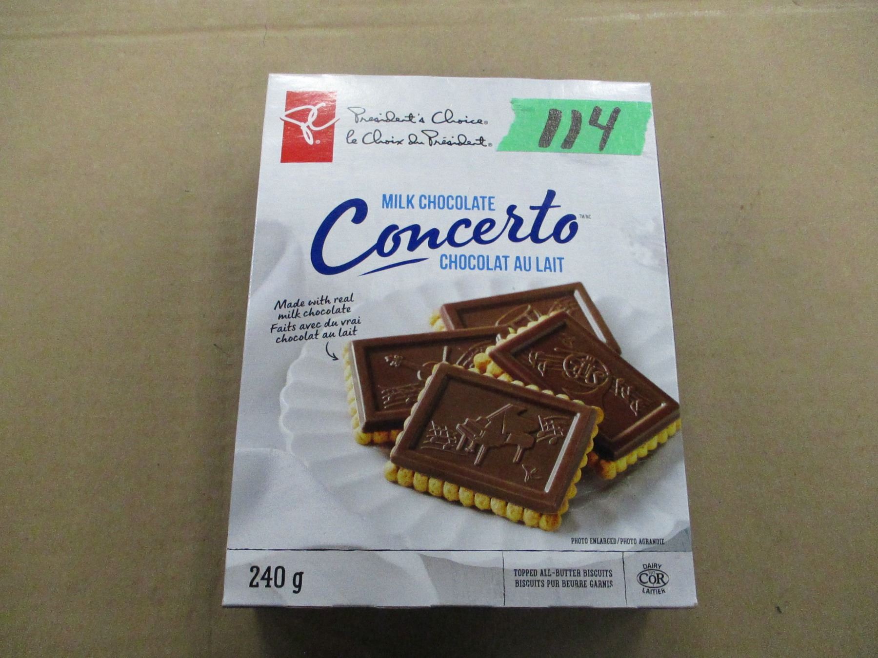 SHELF PULLS (AS IS): CONCERTO MILK CHOCOLATE BISCUITS (240 G) - BOX