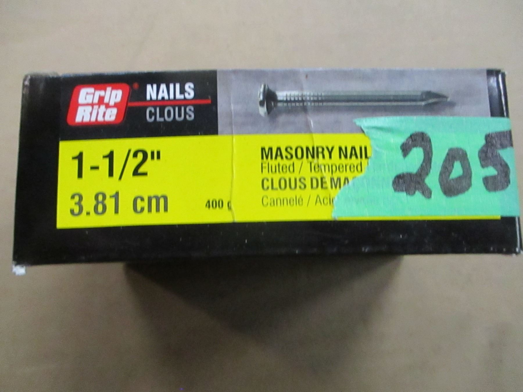 1 1/2" MASONRY NAILS - BOX