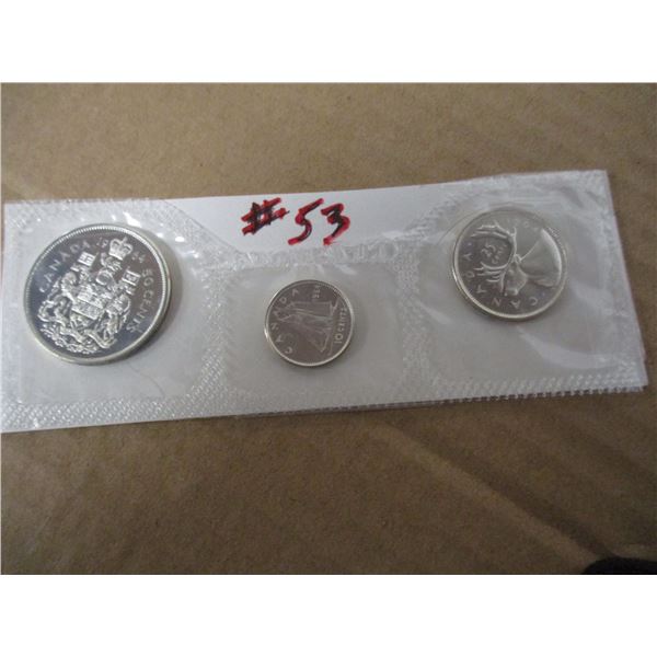 1964 SILVER MINT CONDITION QUARTER, DIME, SILVER HALF DOLLAR