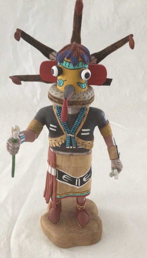 KACHINA DOLL - HOPI YELLOW SAND SNAKE GUARD JOE GASH 7"x